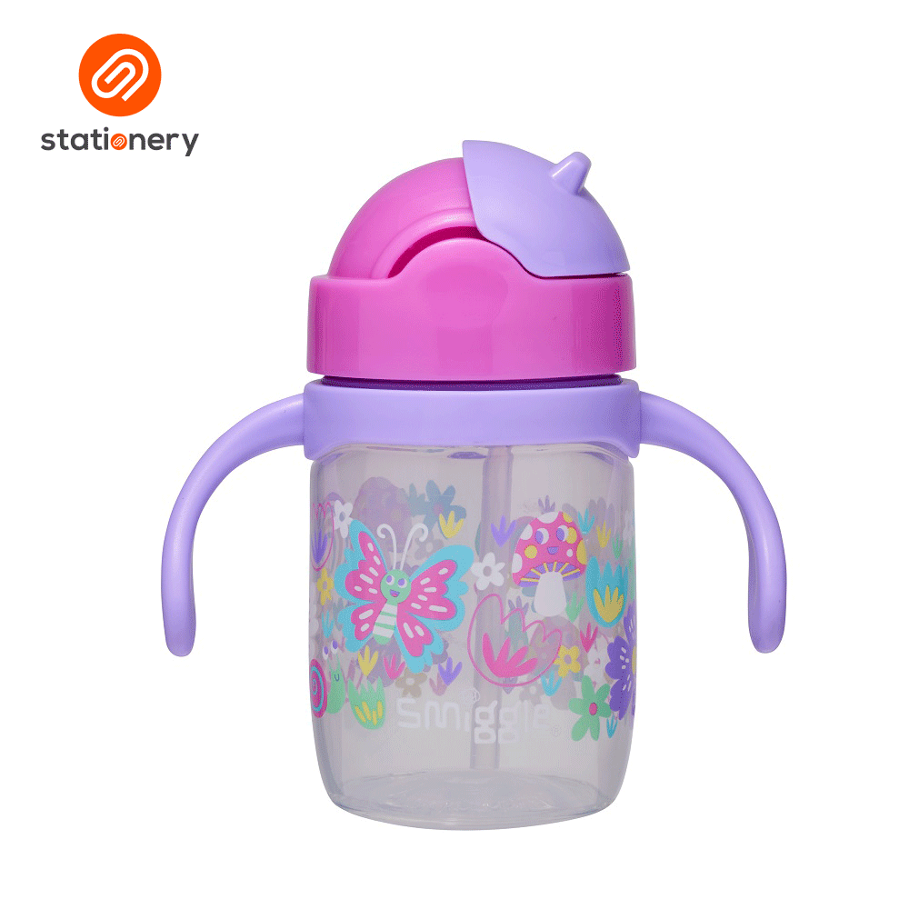 Smiggle Over And Under Teeny Tiny Plastic Sippy Bottle 230mL - Lilac – SM Stationery