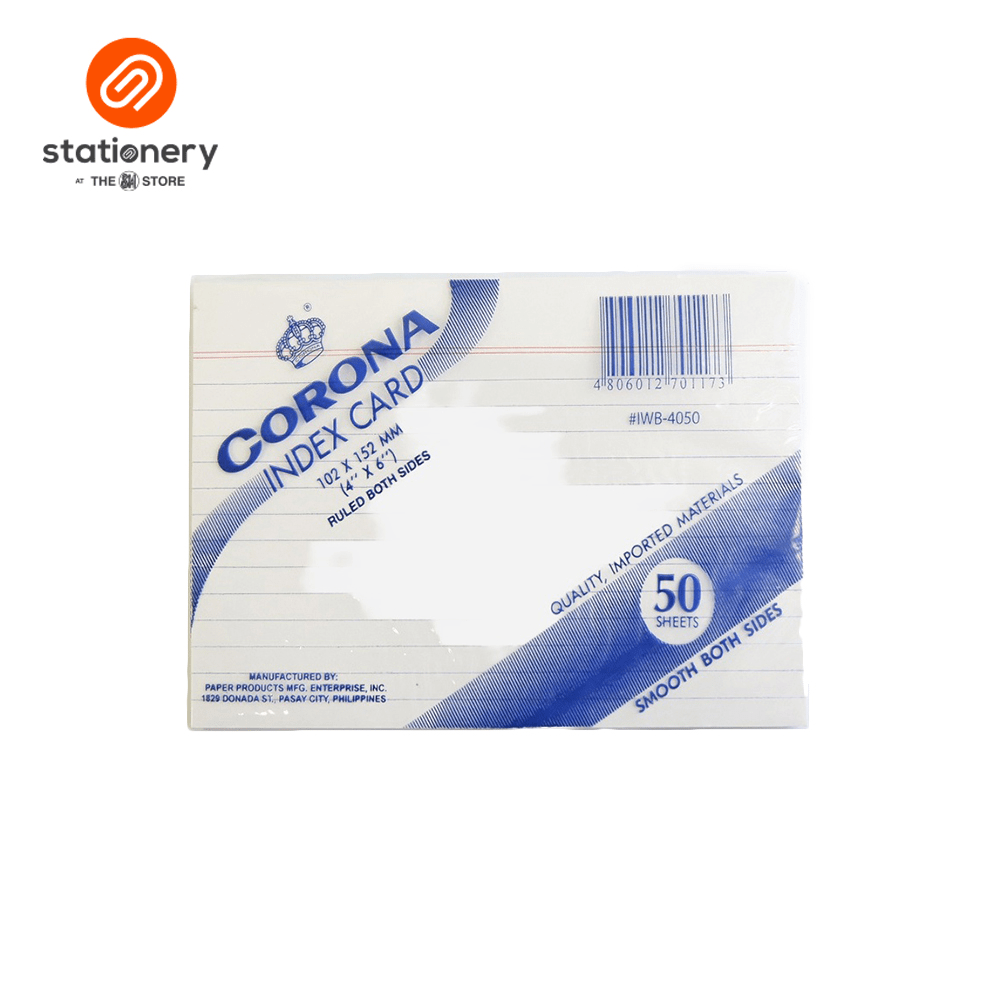 Corona Index Card 50 Sheets per Pack - 4x6" – SM Stationery