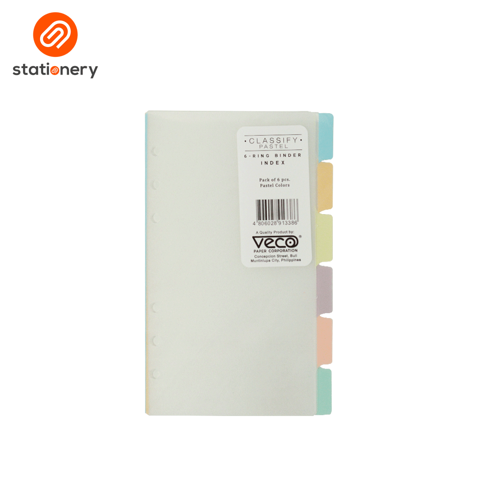 Veco Classify 6-ring Binder Index Set (6tabs) – SM Stationery