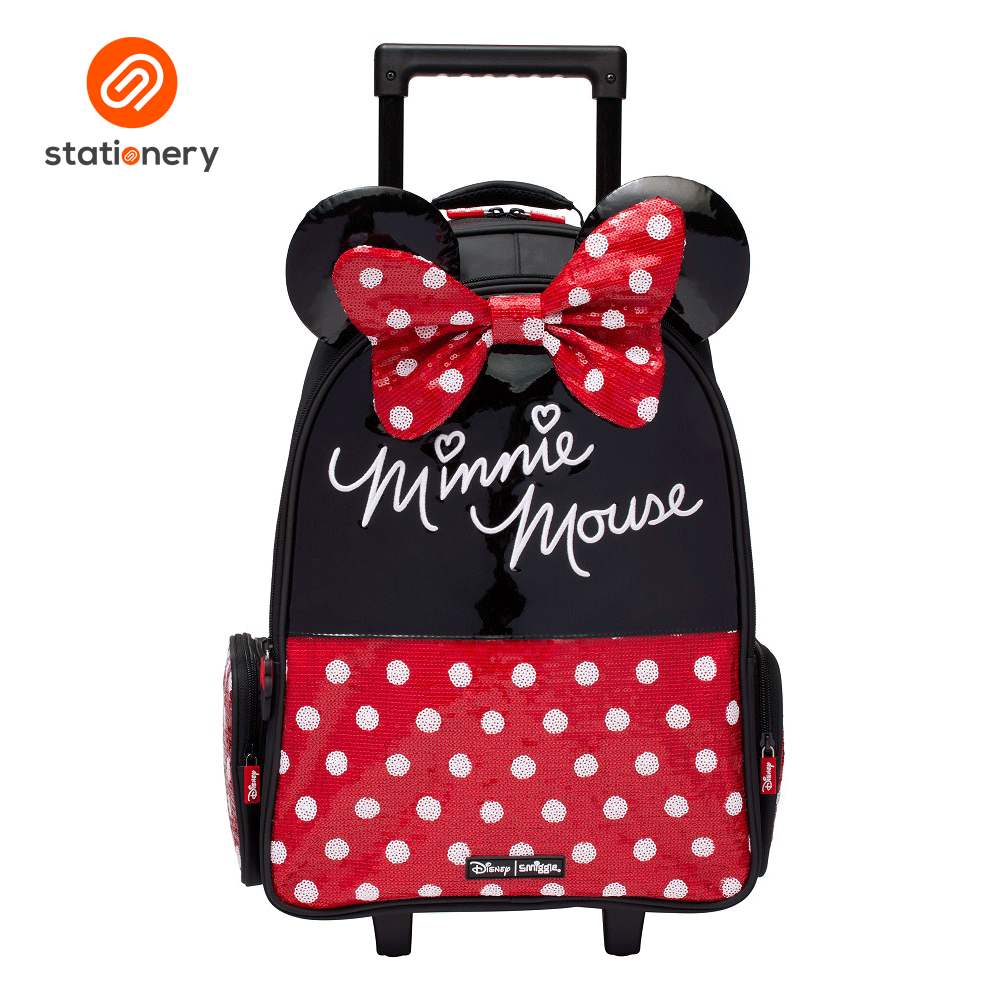 Smiggle Minnie Mouse Trolley Backpack With Light Up Wheels – SM Stationery