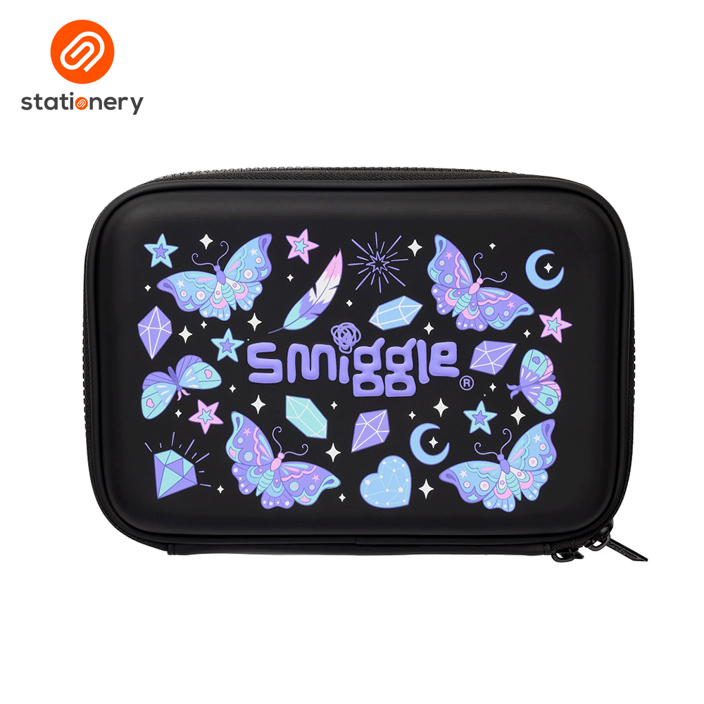 Smiggle Fly High Hardtop Double Up Pencil Case - Black Purple – SM ...