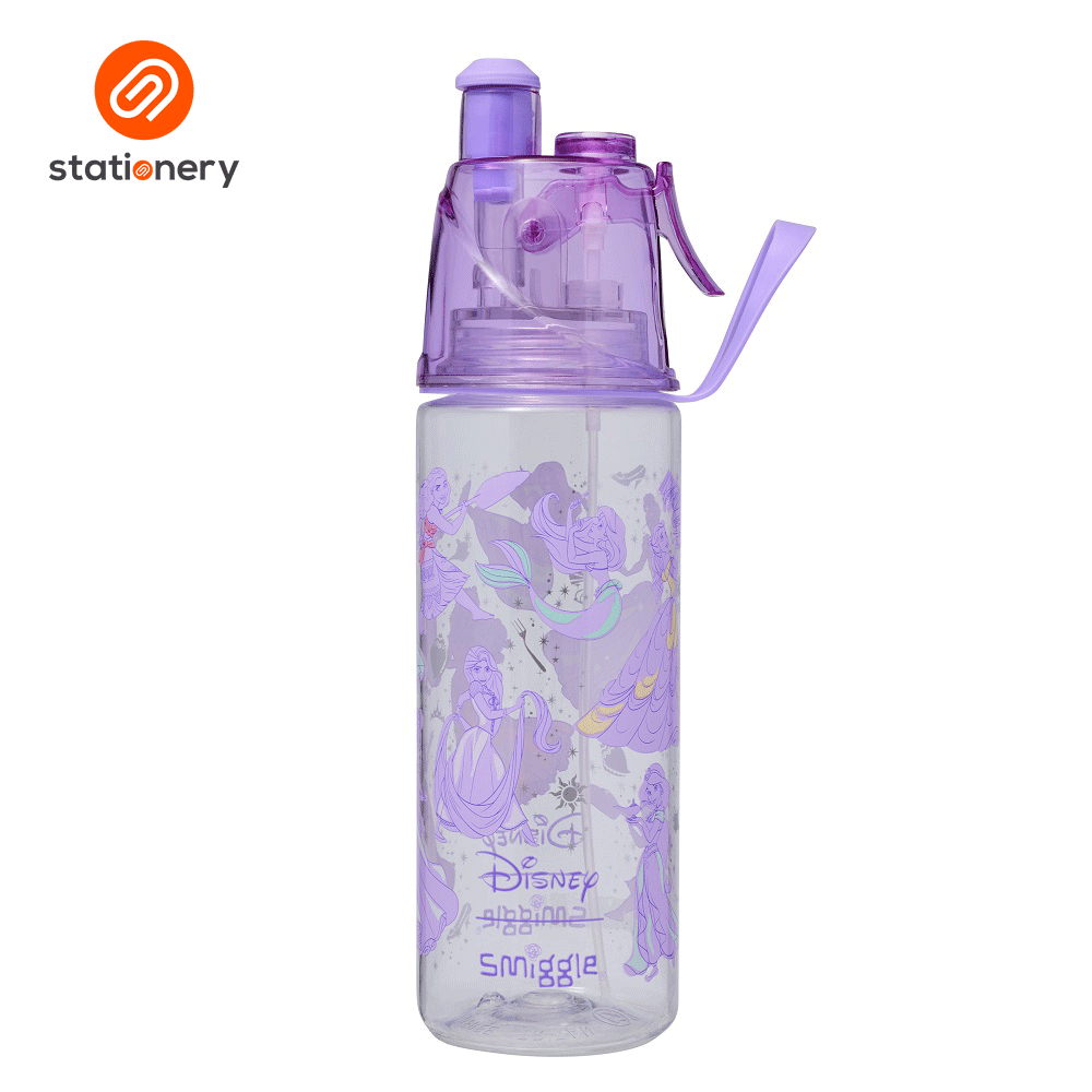 Smiggle Disney Princess Plastic Spritz Drink Bottle 560mL - Lilac – SM ...