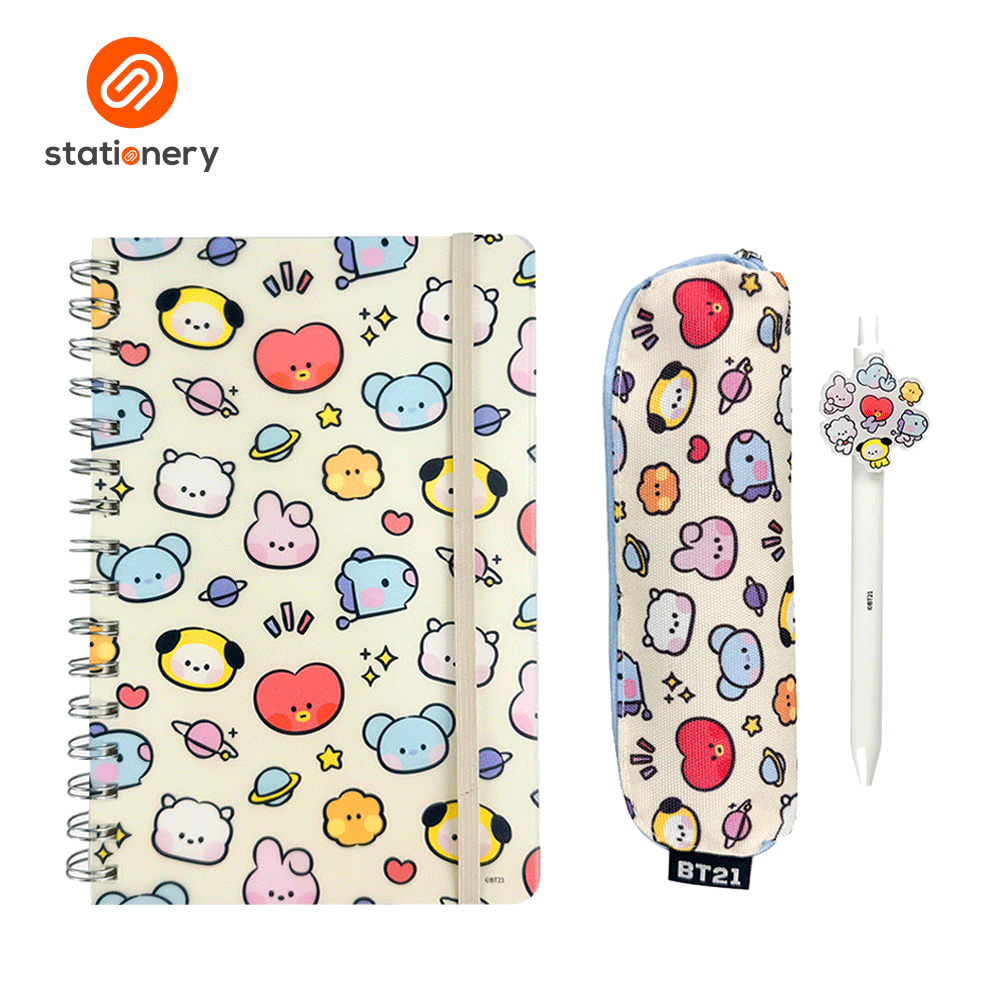 BT21 Stationery Set - Notebook, Pencil Case and Pen – SM Stationery