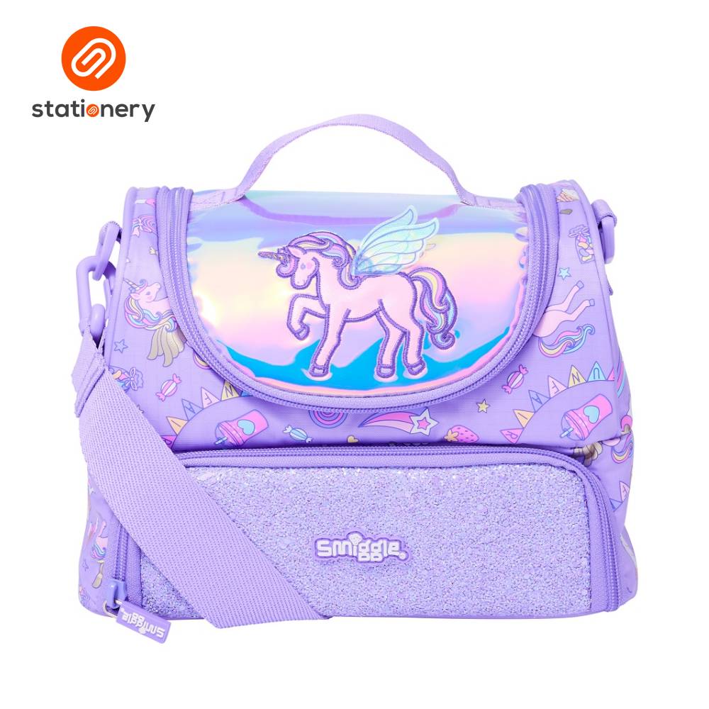 Smiggle Fun Fair Double Decker With Strap - Lilac – SM Stationery