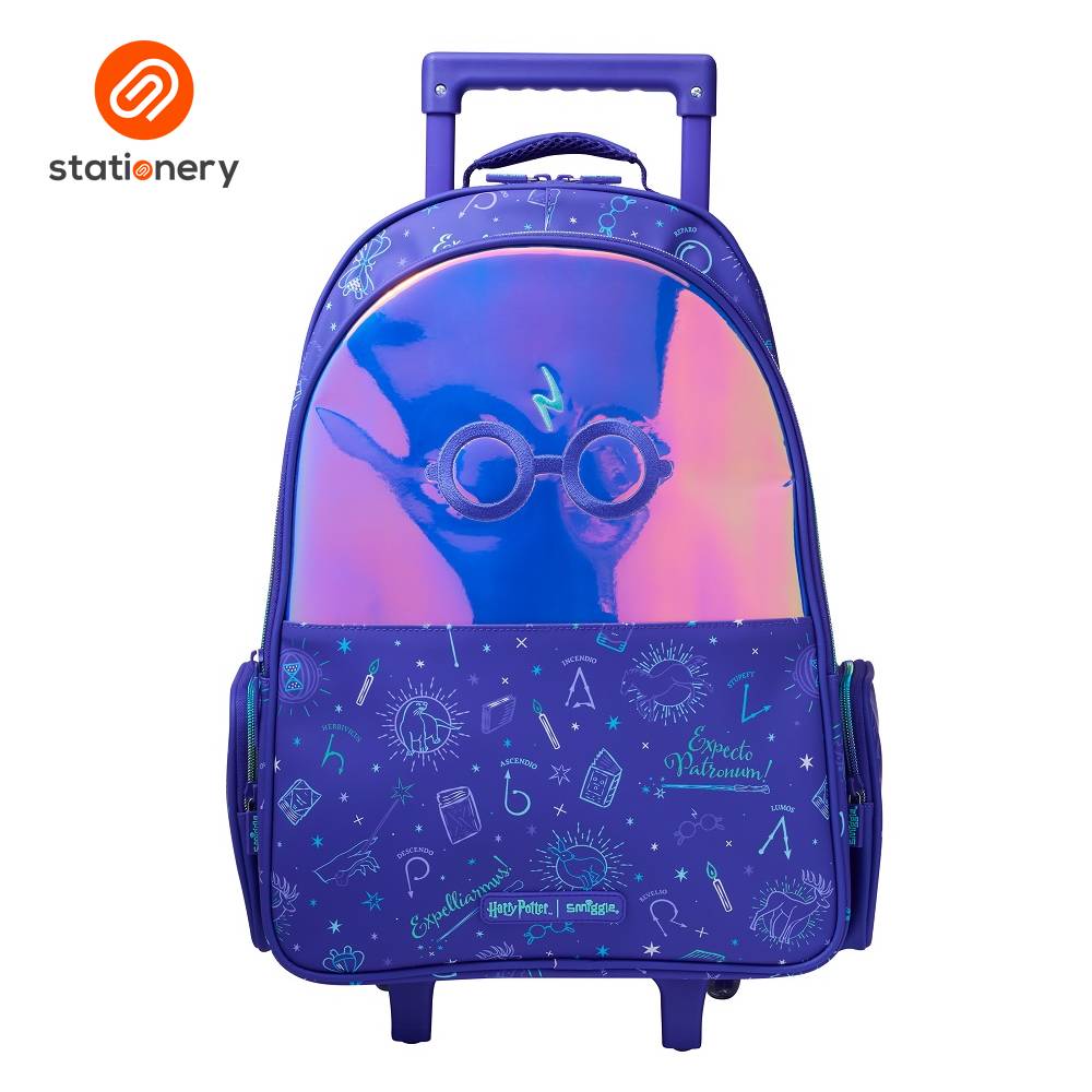 Smiggle Harry Potter Trolley Backpack With Light Up Wheels - Purple ...