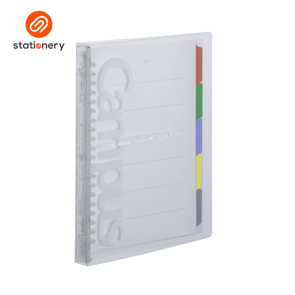 Kokuyo Campus Slide Slim PP Cover 20 Hole Binder Notebook A5 - Transpa ...