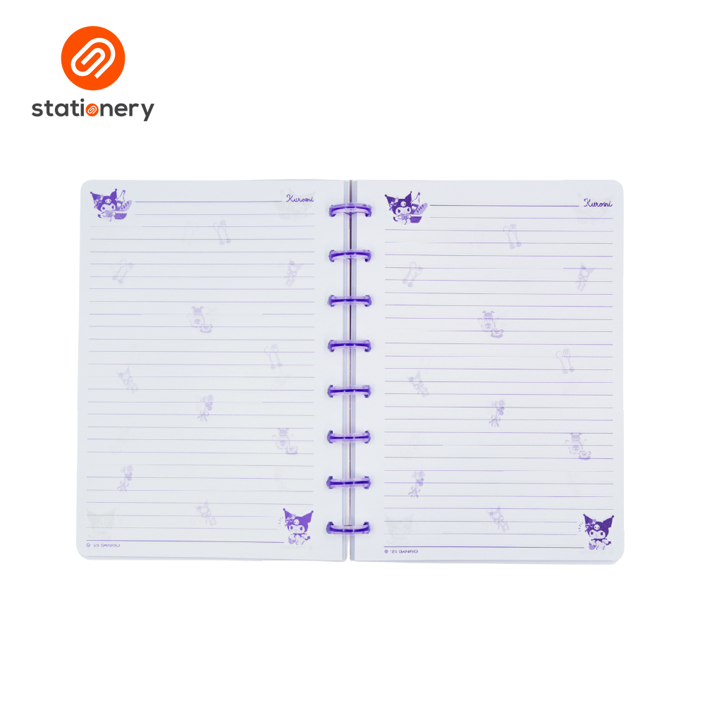 Kuromi Notebook Ruled PP Disc Bind w Ruler A5 (148x210mm) – SM Stationery