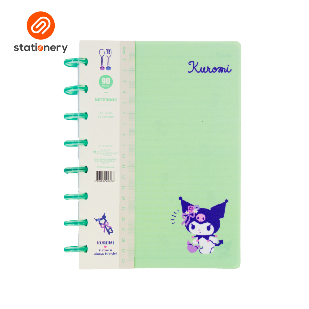 Kuromi Notebook Ruled PP Disc Bind w Ruler A5 (148x210mm) – SM Stationery