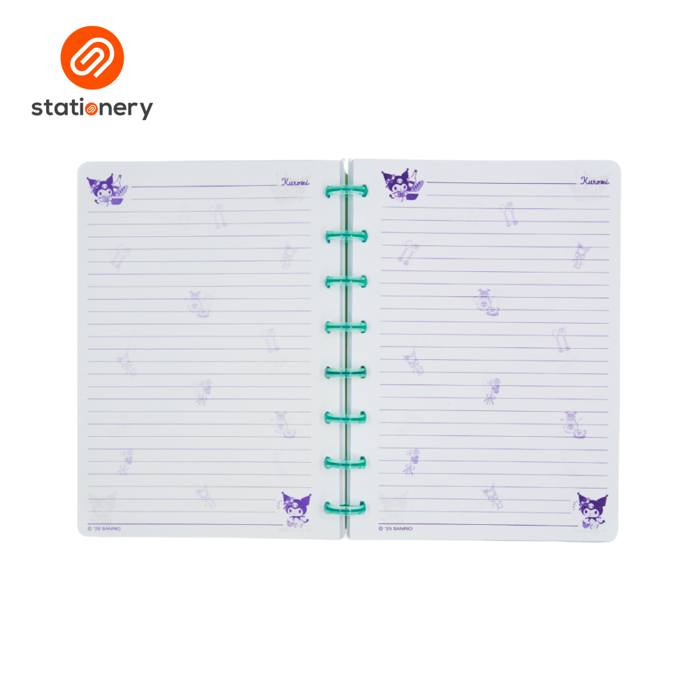 Kuromi Notebook Ruled PP Disc Bind w Ruler A5 (148x210mm) – SM Stationery