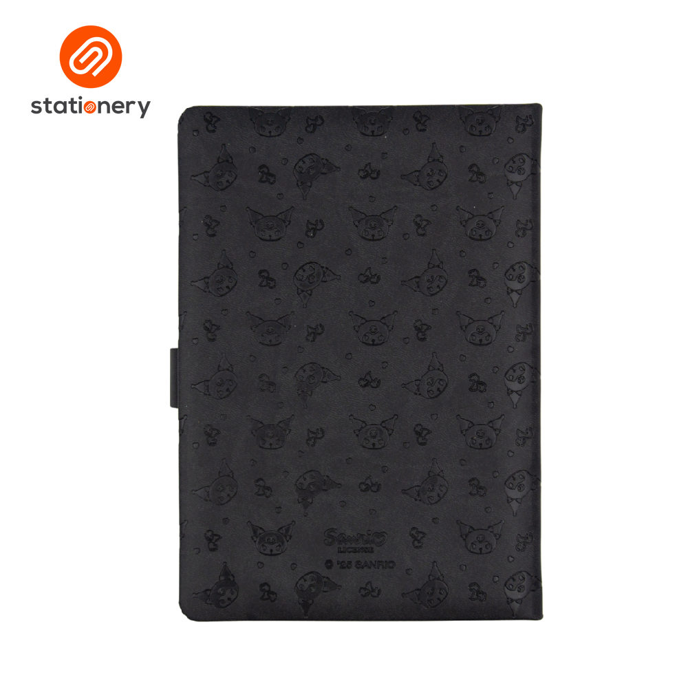 Kuromi Journal Ruled PU w/ S-Button A5 (148x210mm) - Black – SM Stationery