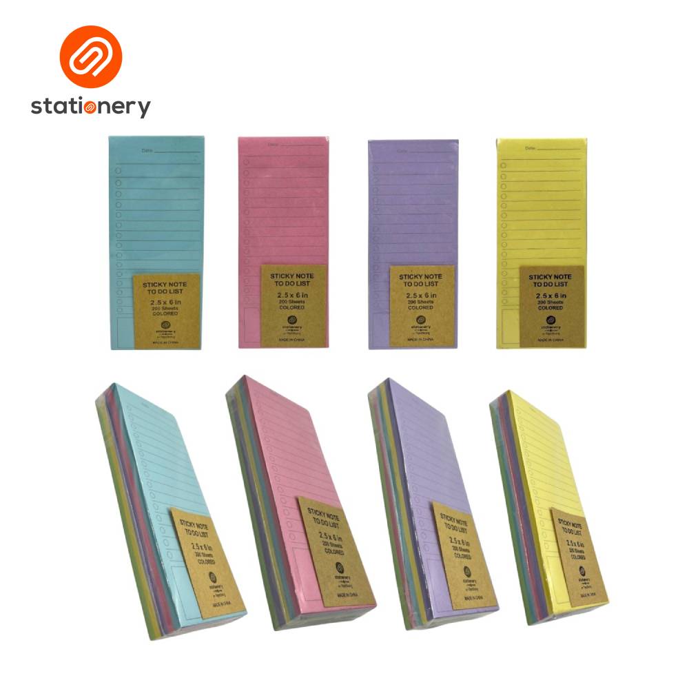 To Do List Sticky Notes 200 Sheets Assorted Colors - 2.5x6" – SM Stationery