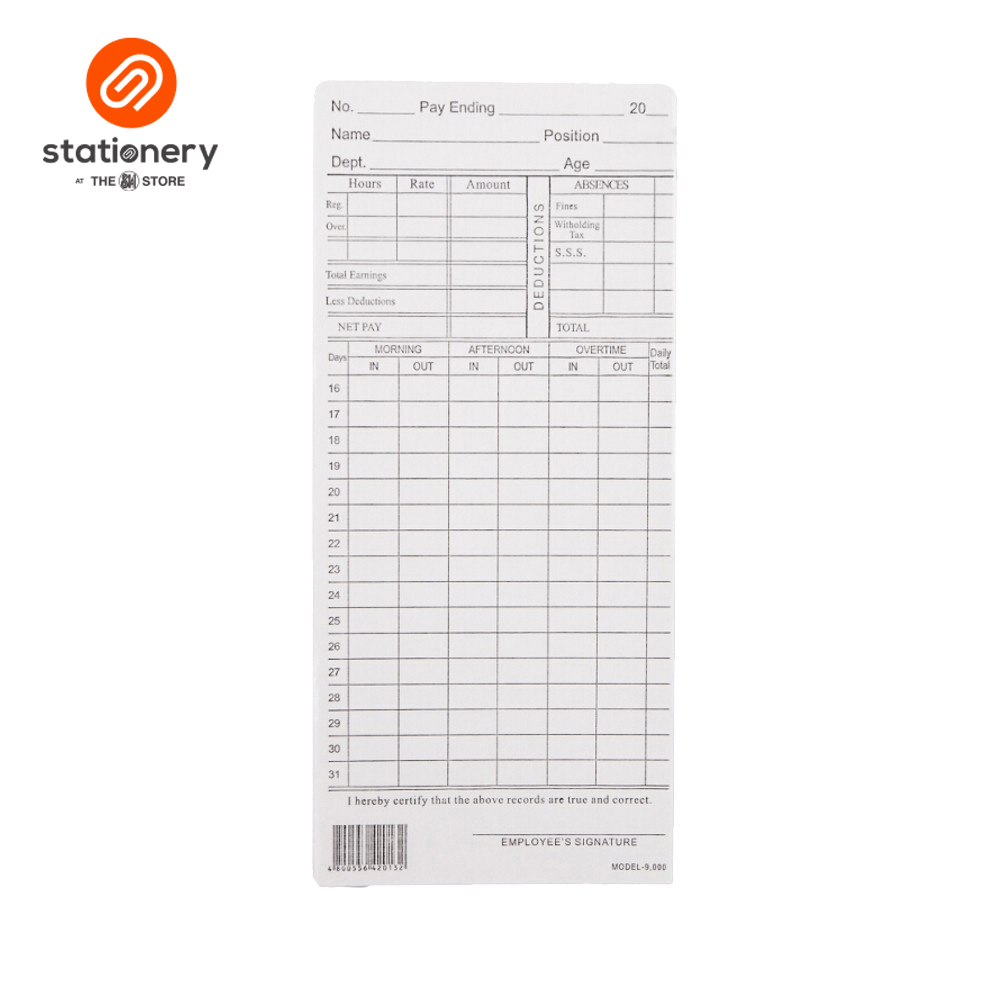 Timecard 50 Pieces per Pack – SM Stationery