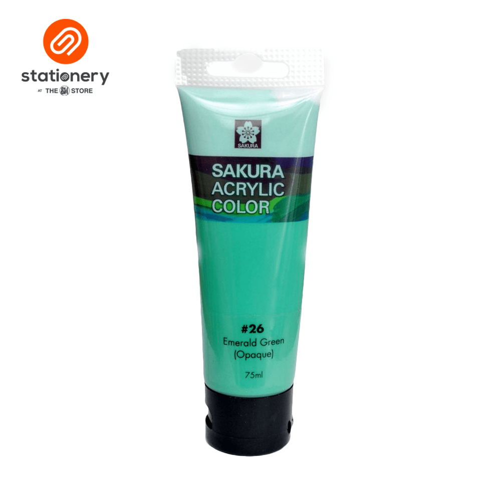 Sakura Acrylic Paint Tubes 75ml - Emerald Green #26 – SM Stationery