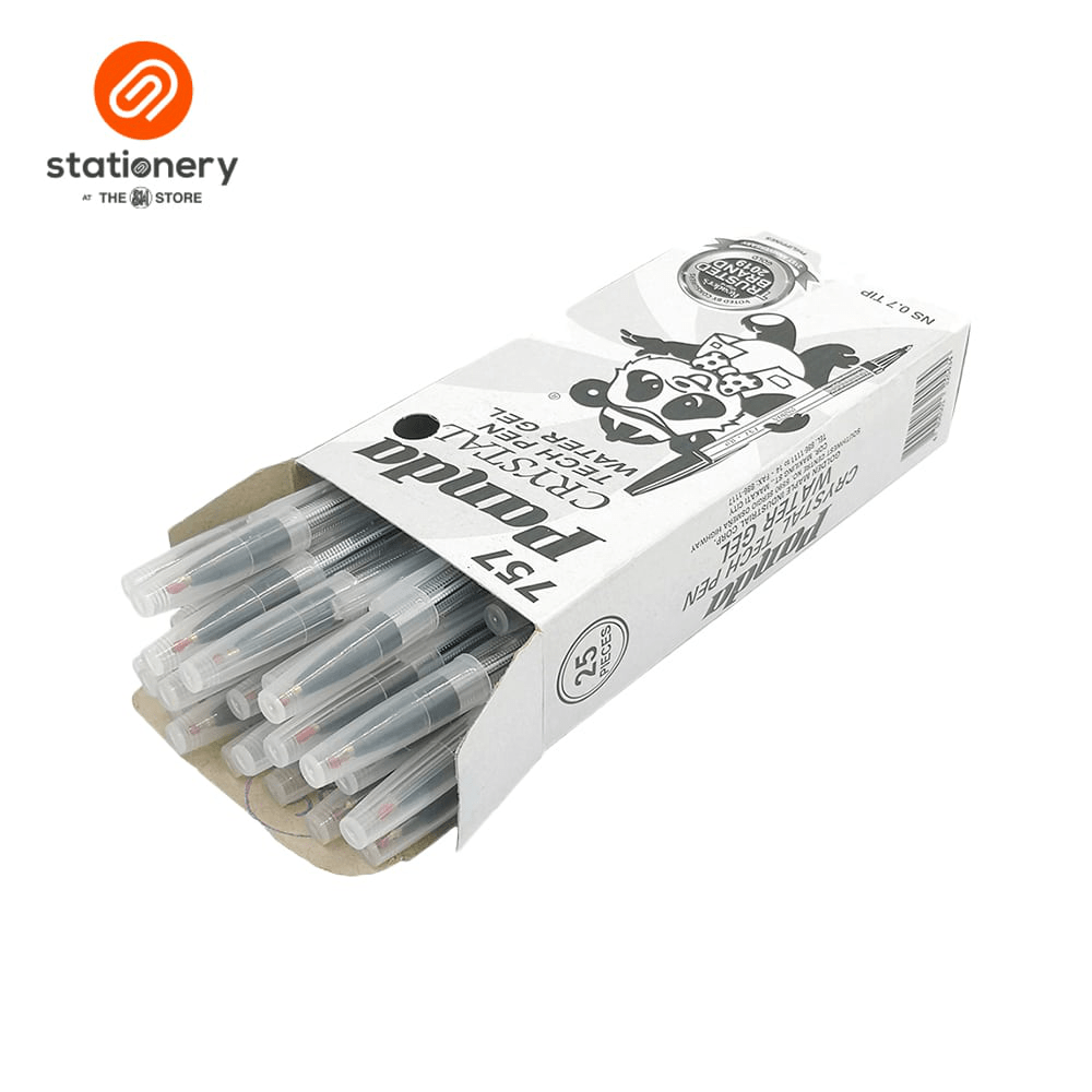 Panda Crystal Ball Pen Box of 25 Black | Best Price Online