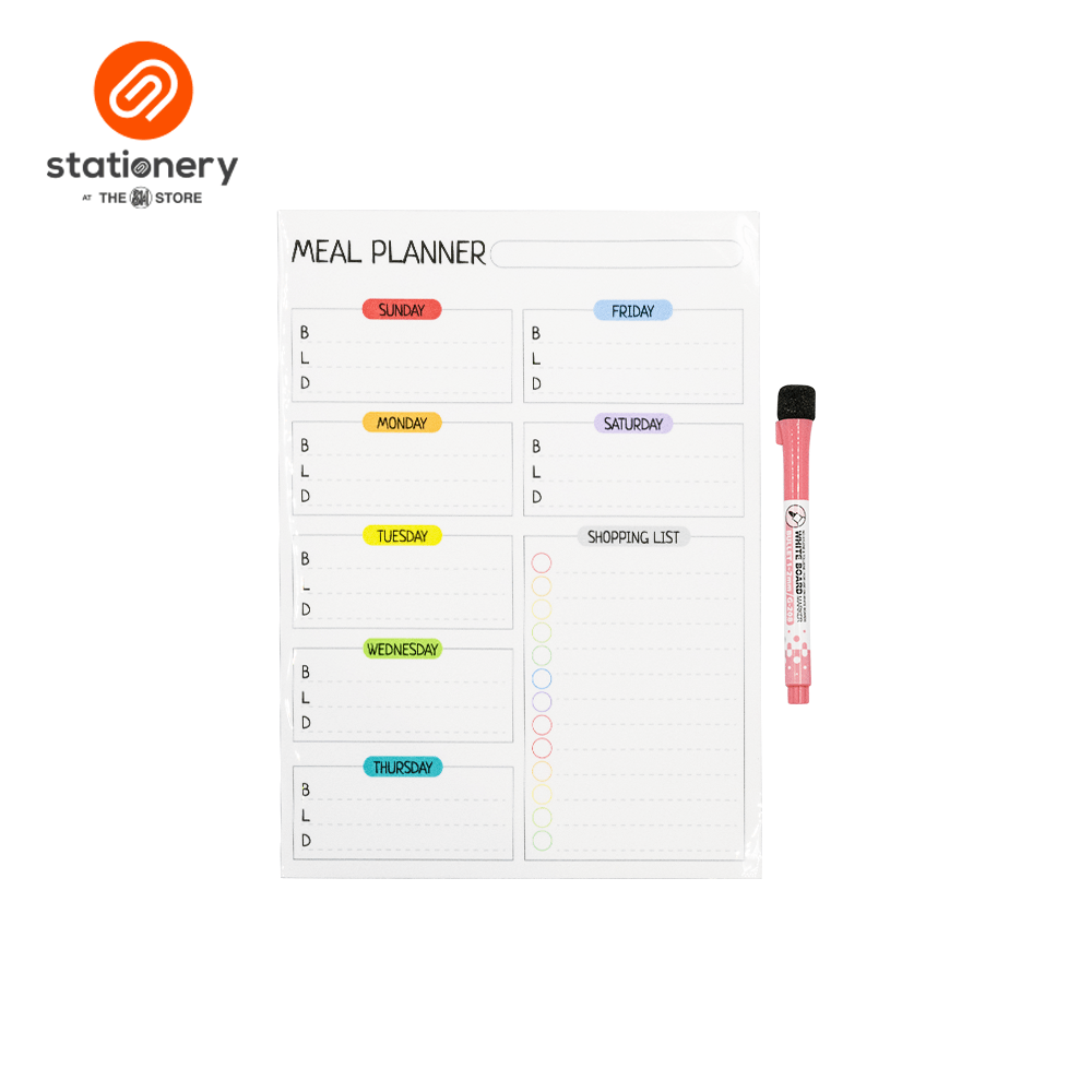 Weekly Meal Planner Magnetic Whiteboard Sheet A4 – SM Stationery